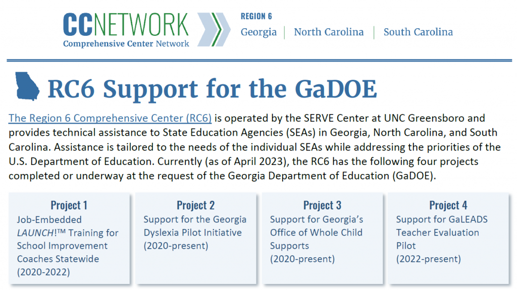 Georgia – Region 6 Comprehensive Center